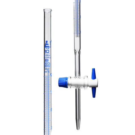 BURETA SCHELLBACH DE 10ML CON LLAVE DE PTFE CLASE B, GRADUACIÓN AZUL E ...